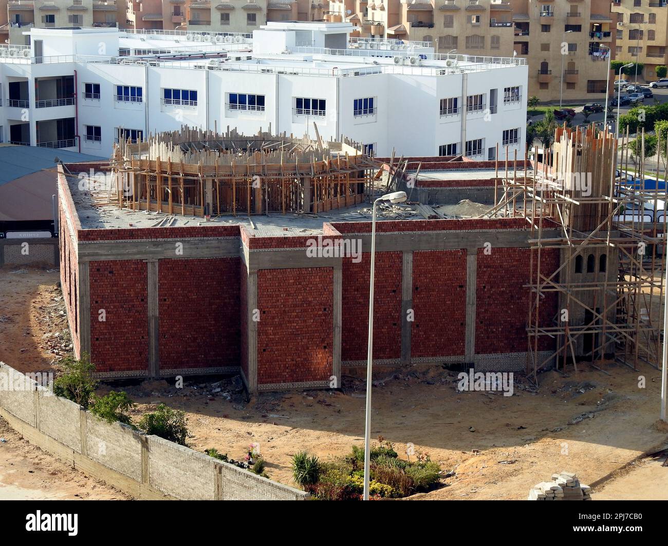 Cairo, Egypt, September 8 2020: construction site of new mosque ...