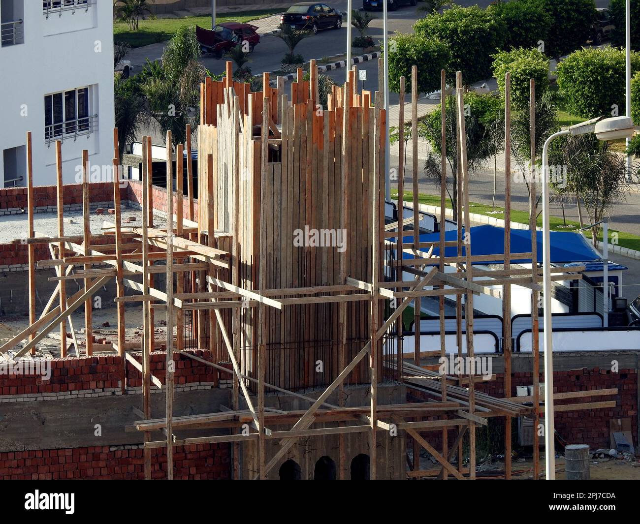 Cairo, Egypt, September 8 2020: construction site of new mosque ...