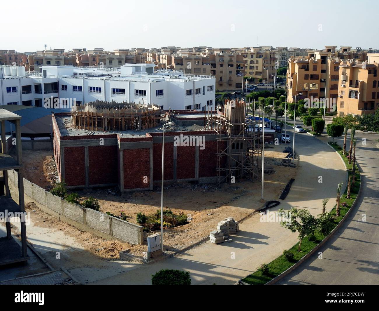 Cairo, Egypt, September 8 2020: construction site of new mosque ...