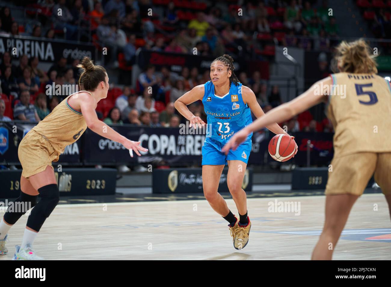 Alexis Prince of Perfumerias Avenida in action during the Quarterfinals ...