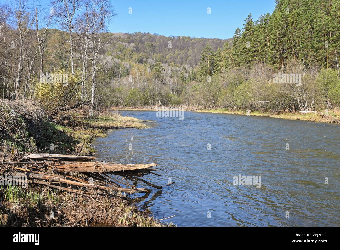 Landscape Nature Park "Zilim". Rocks along the banks of the Zilim River ...