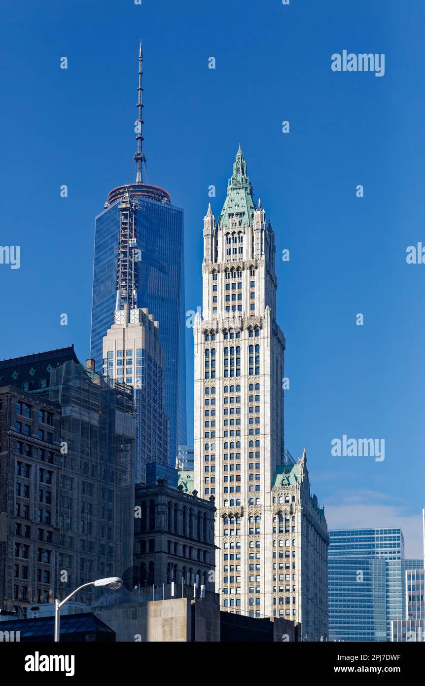 Archive view: Almost-completed One World Trade Center and Woolworth ...