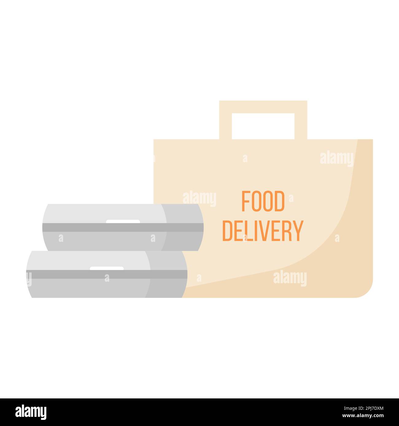 Online Shopping Food Delivery Icons To Express Delivery Home Food Containers Paper Bag
