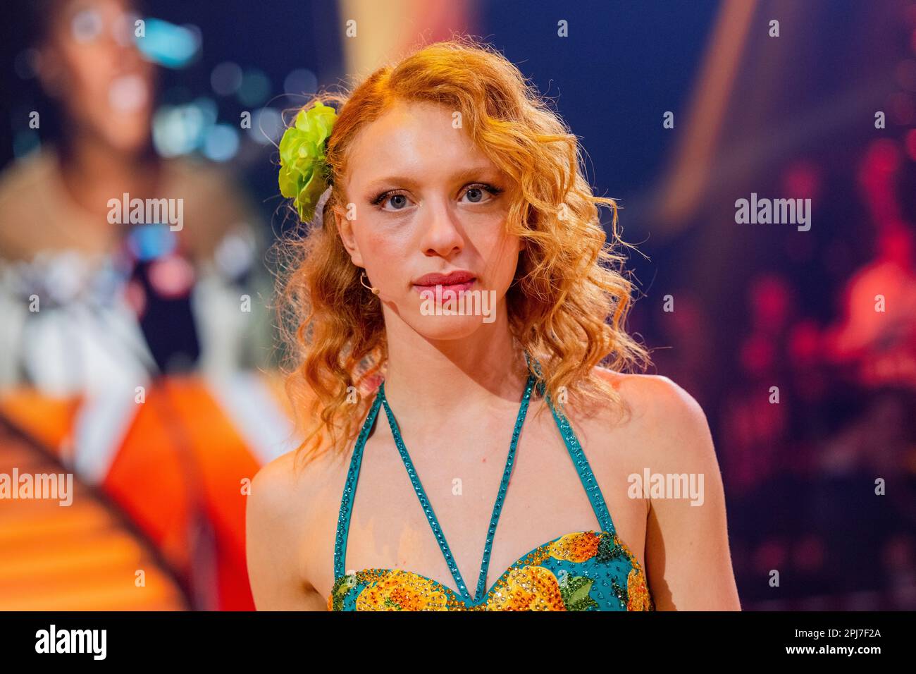 Cologne, Germany. 31st Mar, 2023. Anna Ermakova, model, stands in the ...