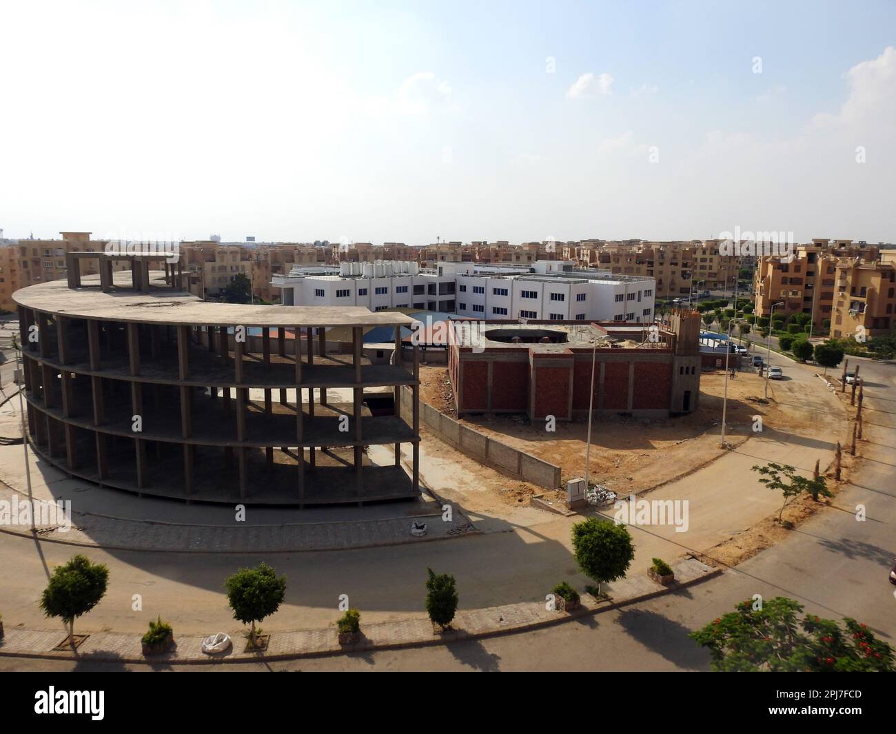 Cairo, Egypt, July 9 2020: construction site of new mosque building in ...