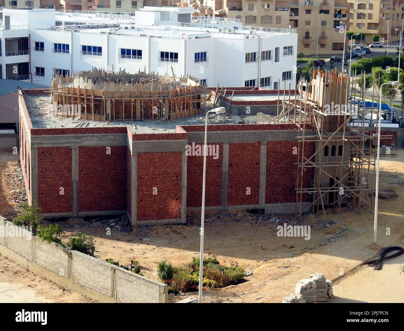 Cairo, Egypt, September 8 2020: construction site of new mosque ...