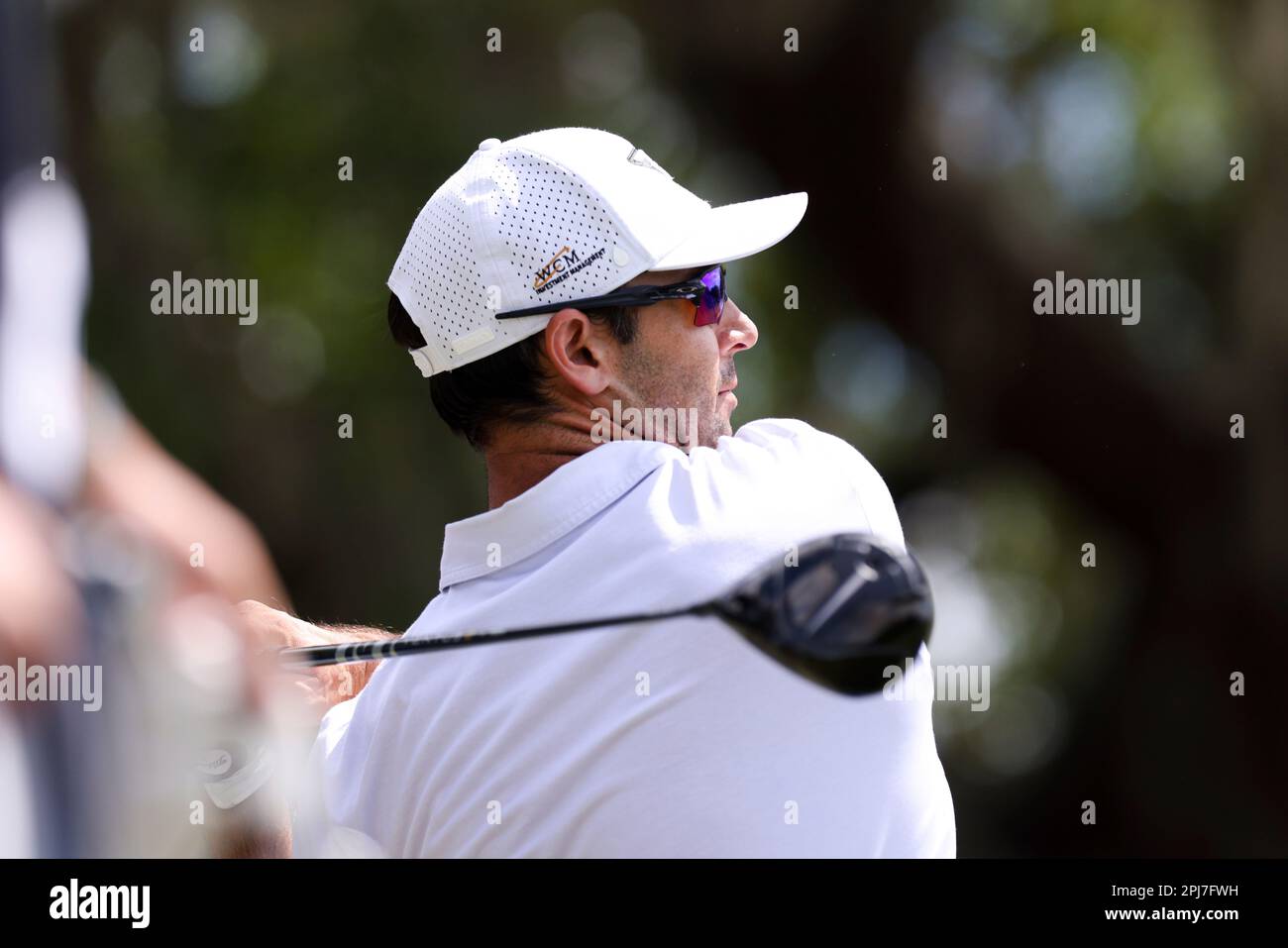 Cameron Tringale of HyFlyers GC hits his shot from the 16th tee during ...