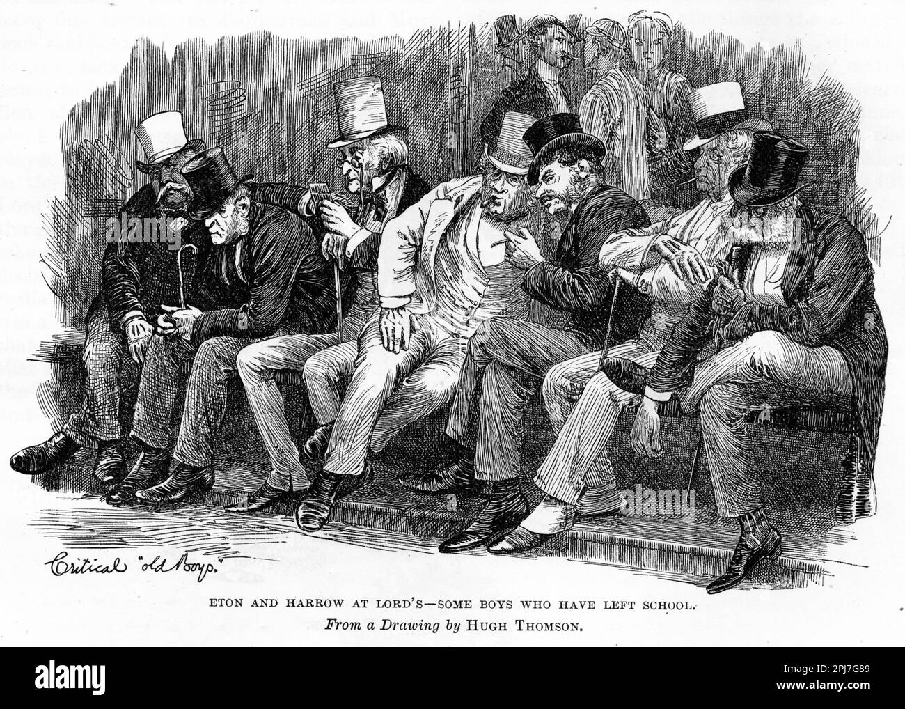 Engraving of ,the critical 'old boys' - former students at Eton and ...