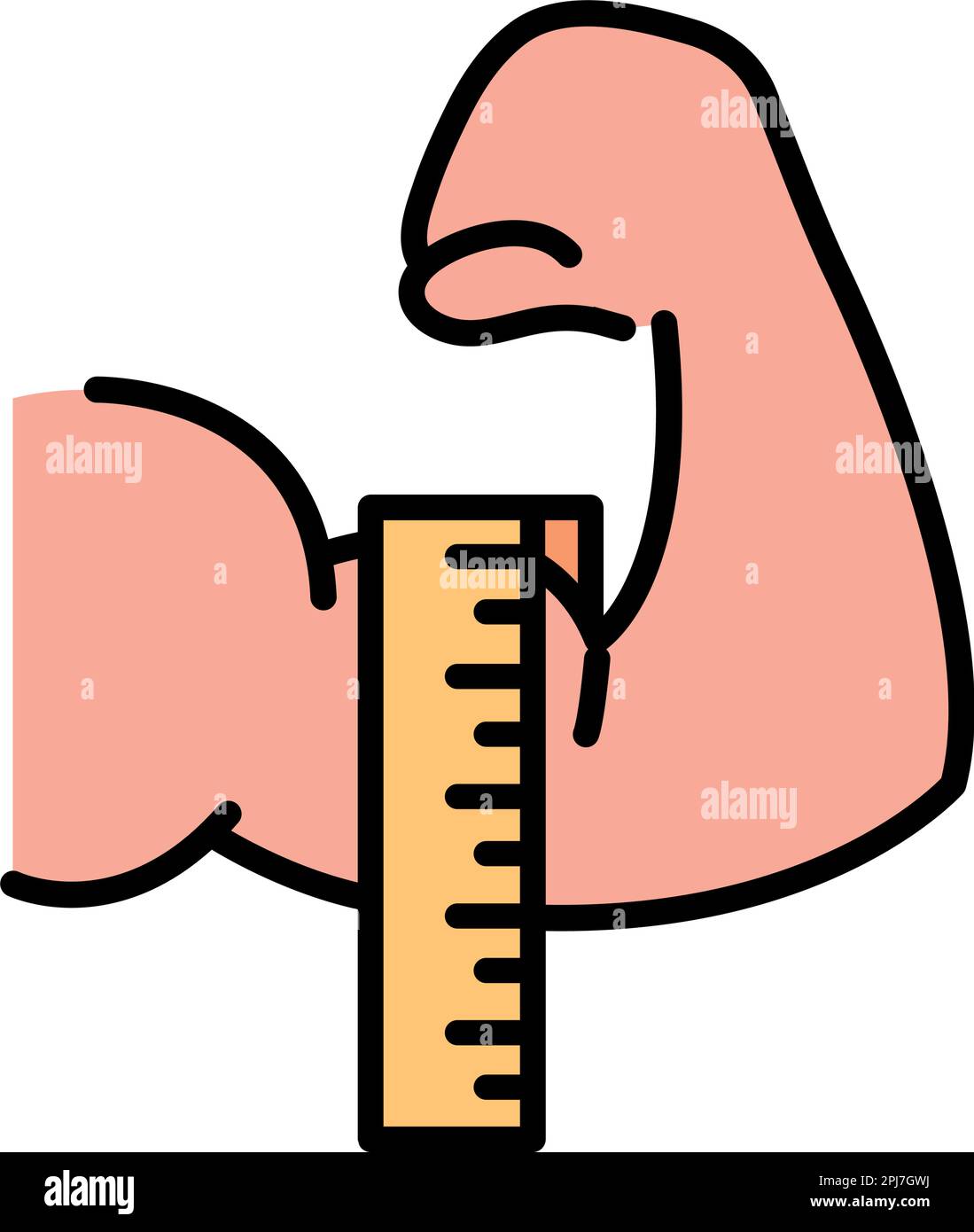 Muscular athlete arm with measure tape Stock Vector Image & Art - Alamy