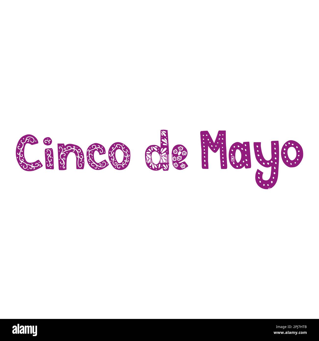 Cinco de Mayo lettering, hand drawn phrase design element for poster ...