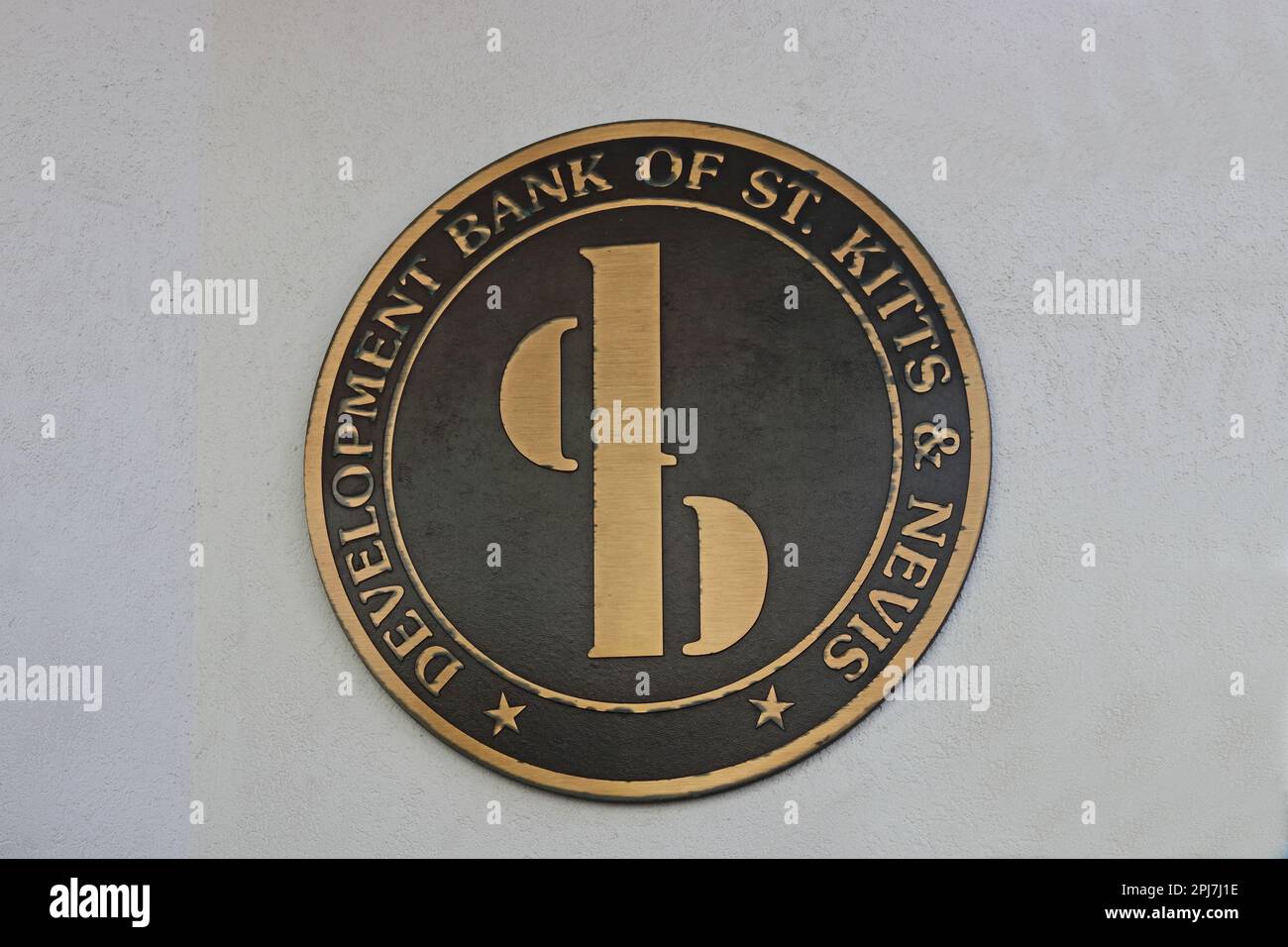 Sign of Development Bank of St Kitts and Nevis Stock Photo - Alamy