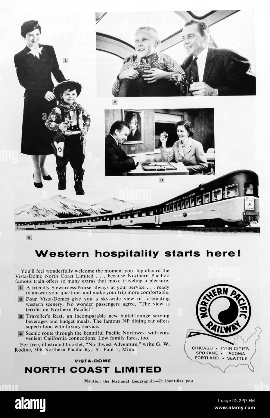 Northern Pacific North Coast Limited Railway Advert In A Natgeo