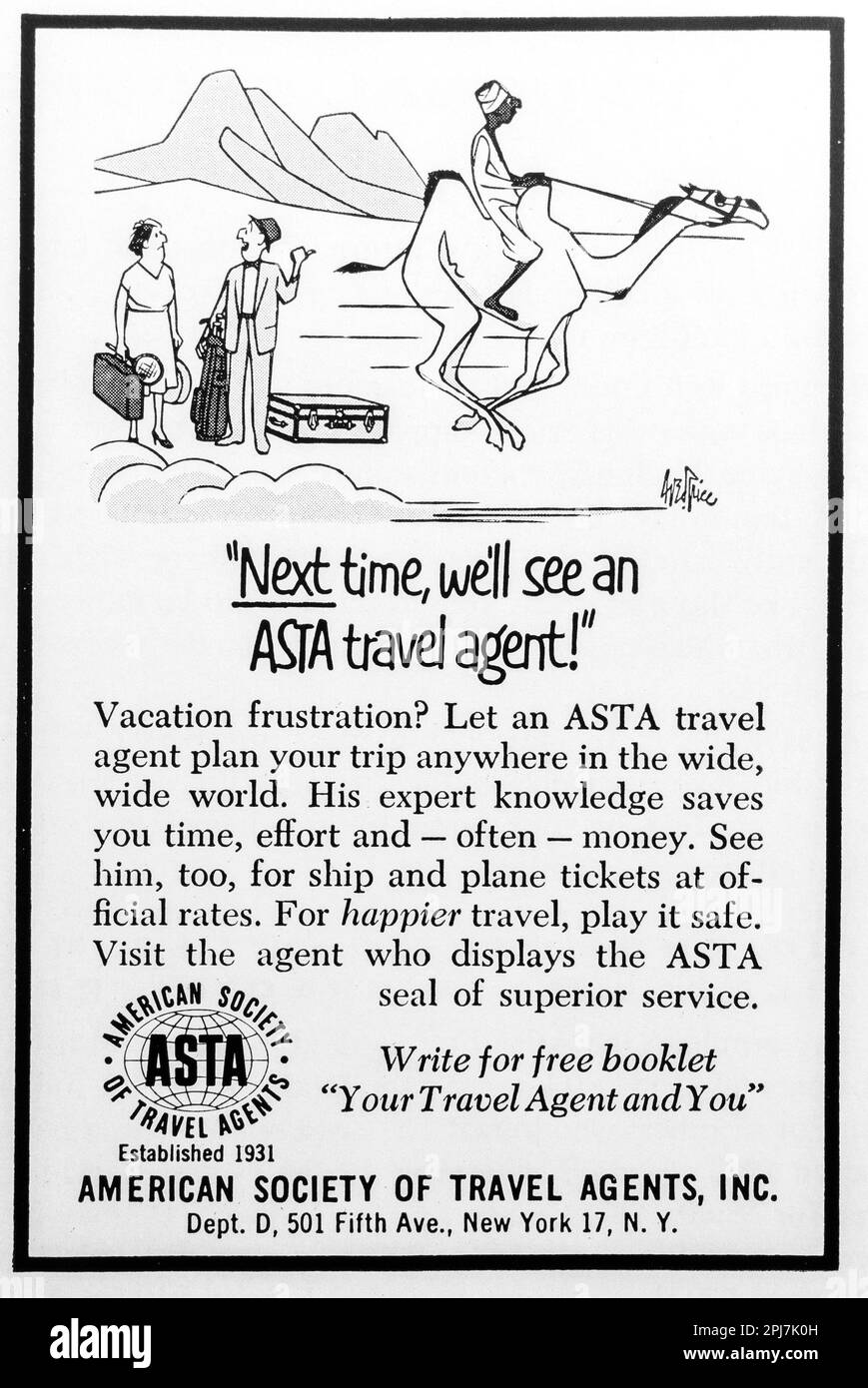 Asta American society of travel agents advert in a Natgeo magazine ...