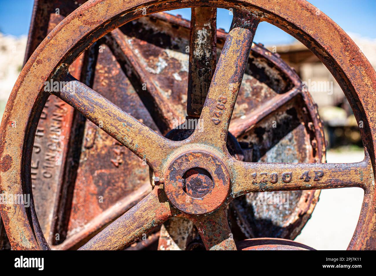 Antique iron wheels discovered at in abandon mining site within Joshua ...