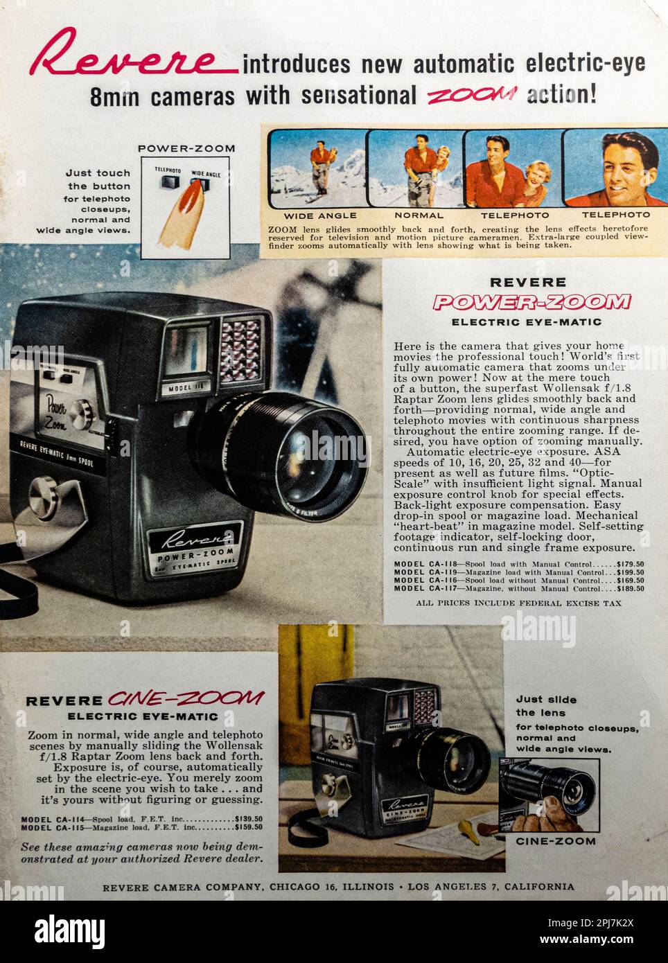Revere cine zoom 8mm camera advert in a Natgeo magazine, December 1959 ...