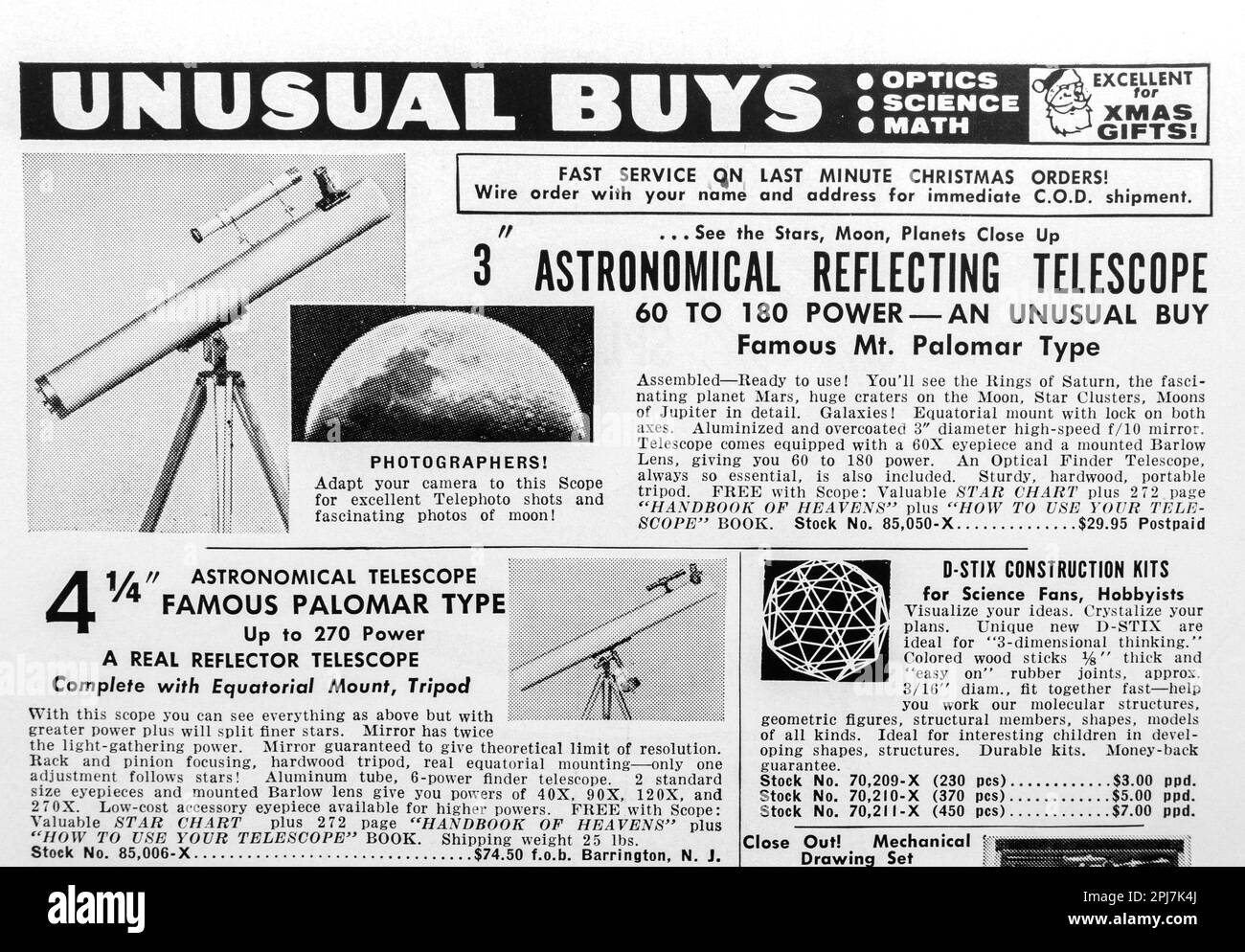 Unusual buys advert - optics, science, math advert in a Natgeo magazine ...