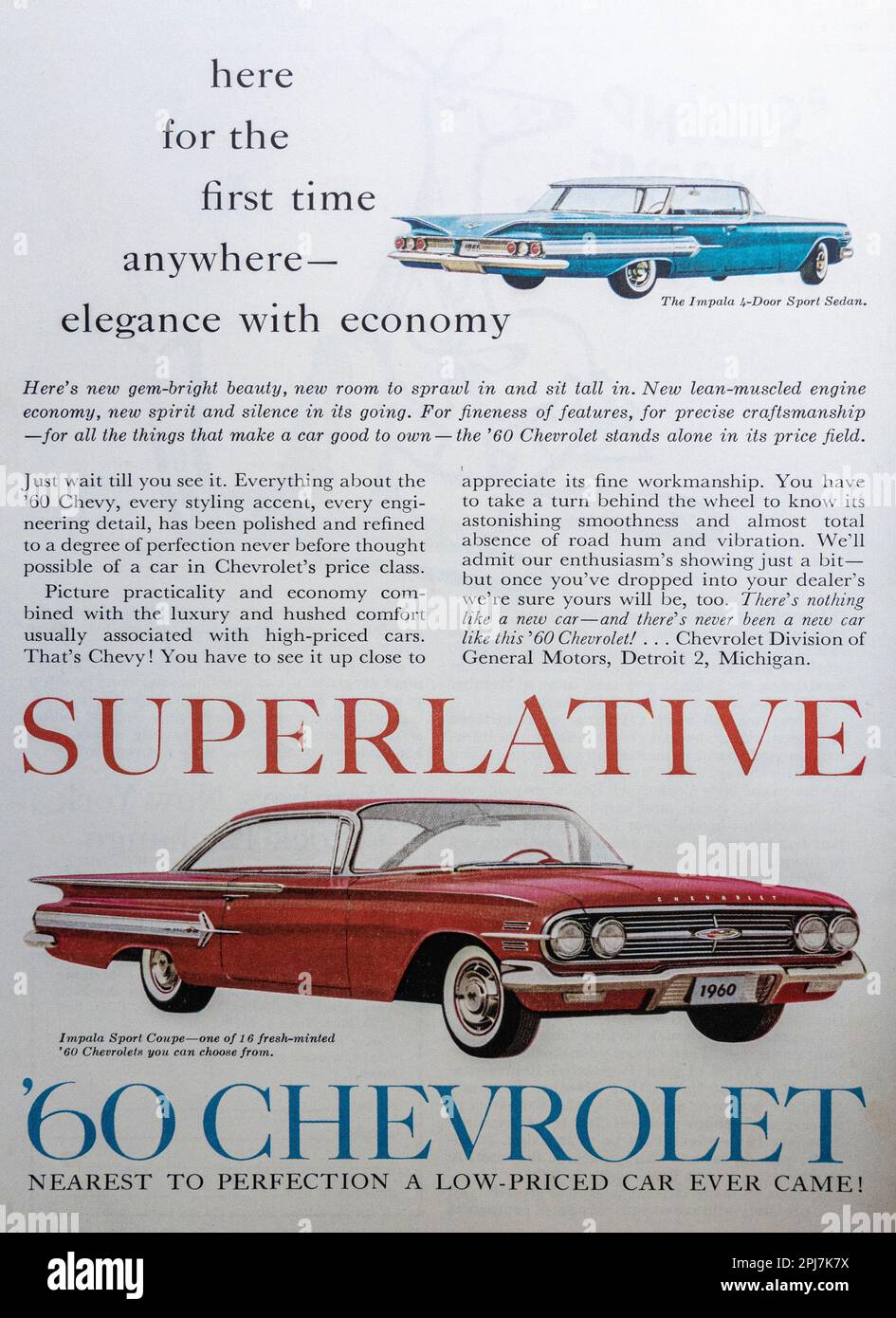 '60 Chevrolet advert in a Natgeo magazine, November 1959 Stock Photo ...