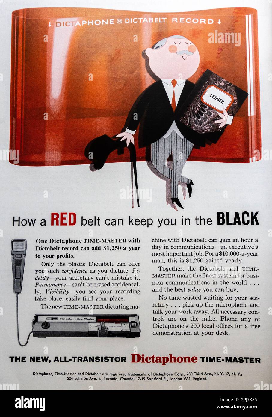 Dictaphone time-master advert in a Natgeo magazine, November 1959 Stock ...