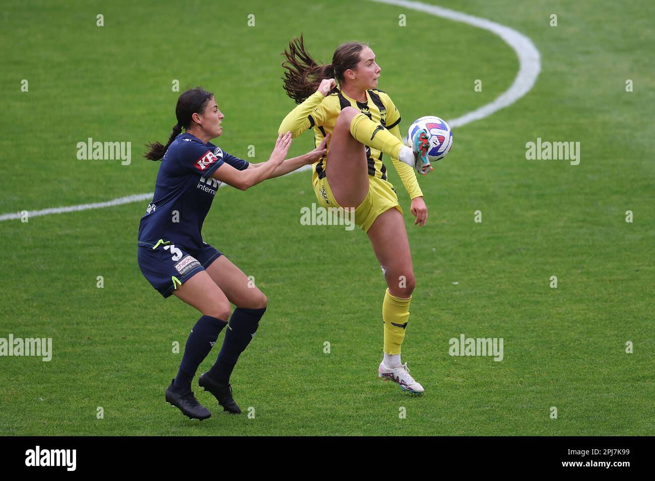 Phoenix' Milly Clegg (R with Victory's Claudia Bunge) during the A ...