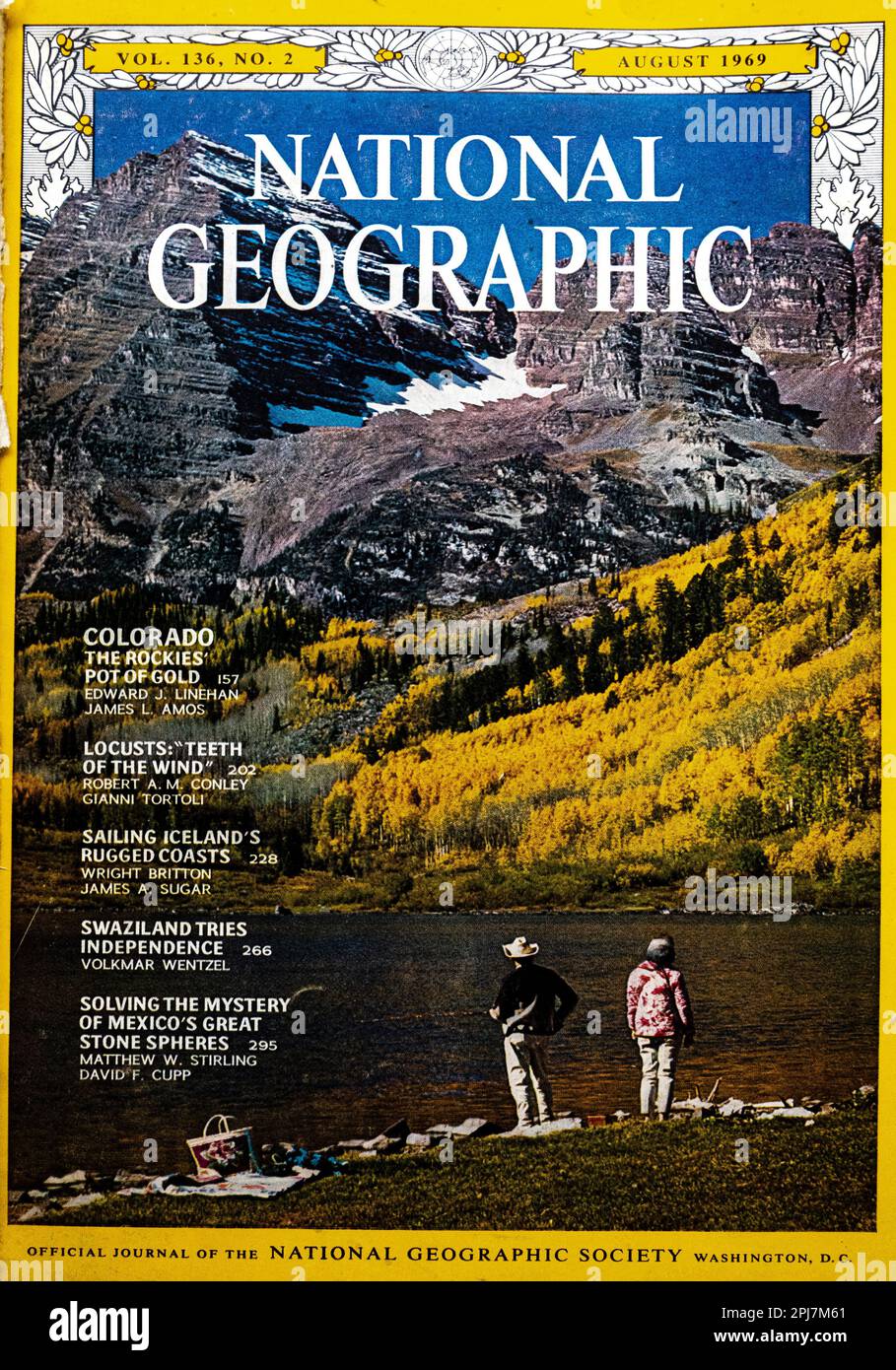 National Geographic magazine cover August 1969 - Colorado Stock Photo ...