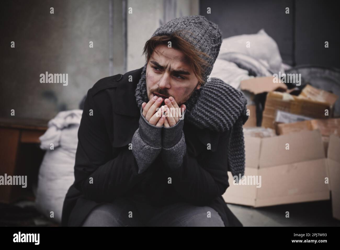 Dirty homeless lifestyle man dump hi-res stock photography and images ...