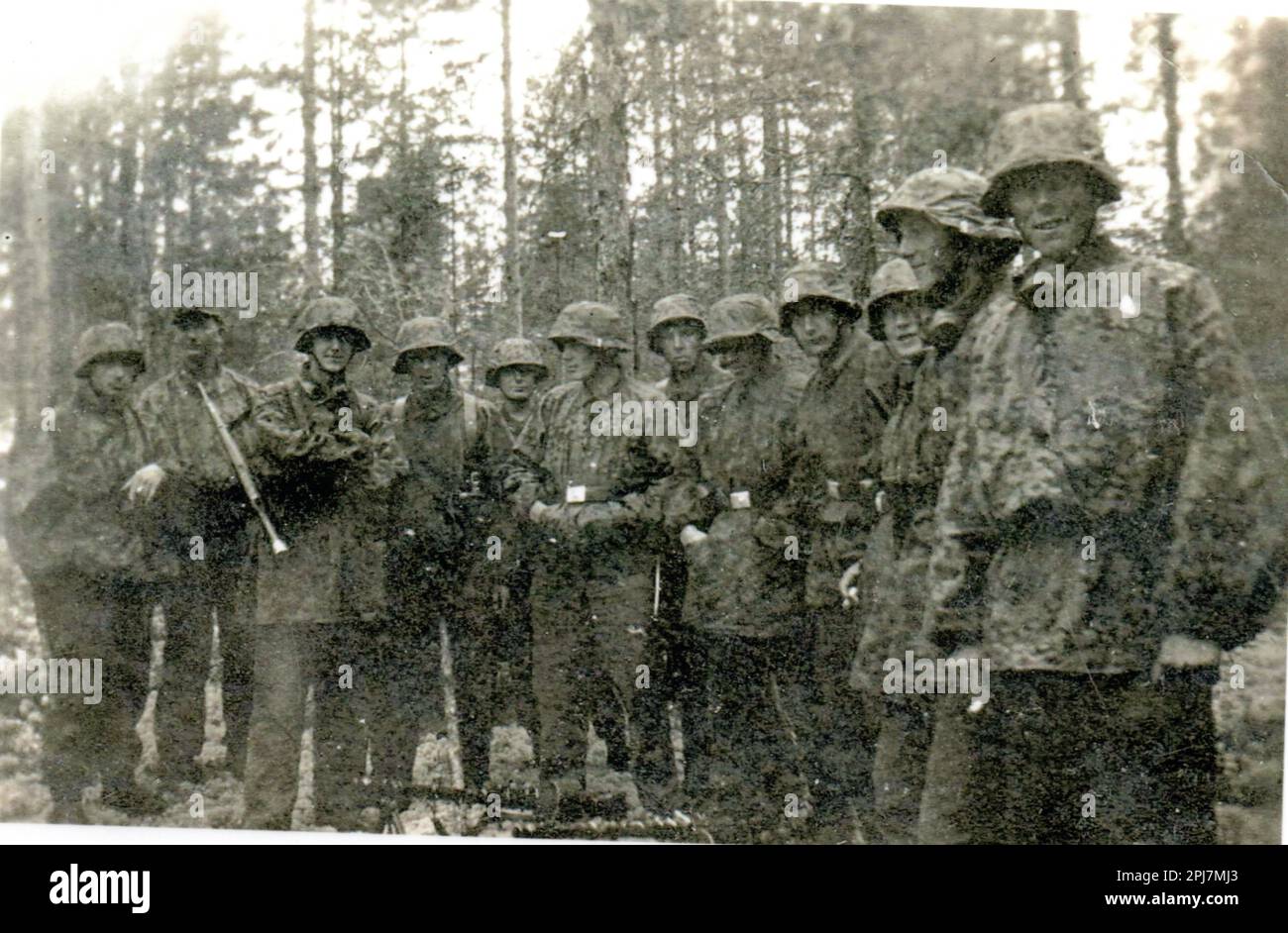 World War Two B&W photo German Soldiers in Camouflage Smocks in the ...