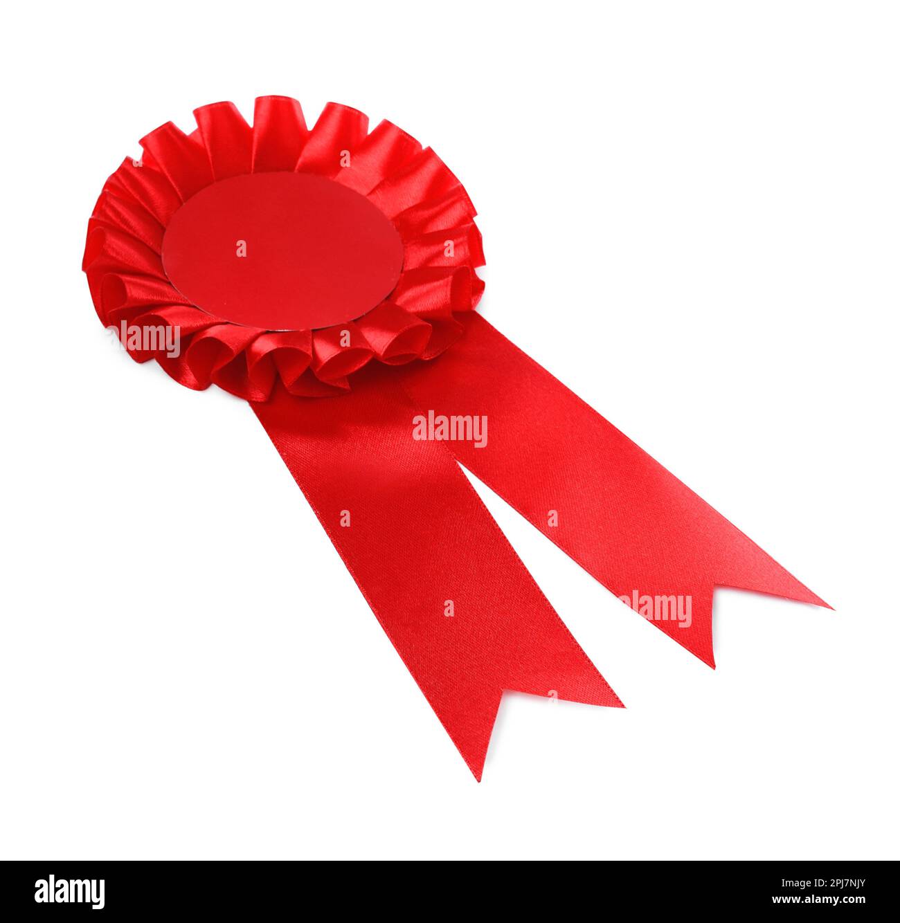 One red award ribbon isolated on white Stock Photo - Alamy