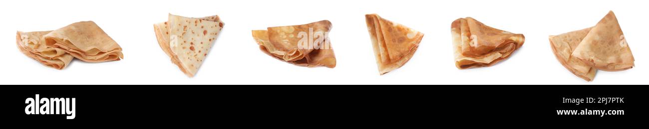 Set of delicious crepes on white background. Banner design Stock Photo ...