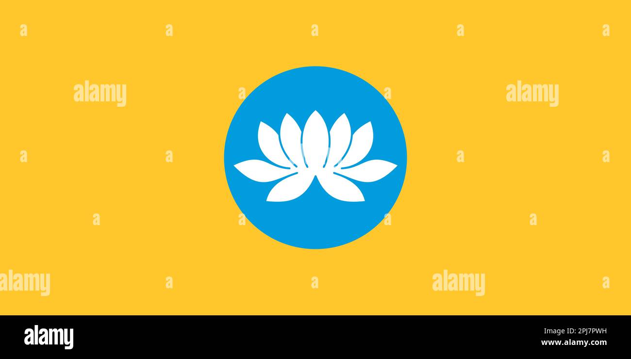 flag of Mongolic peoples Kalmyks. flag representing ethnic group or ...