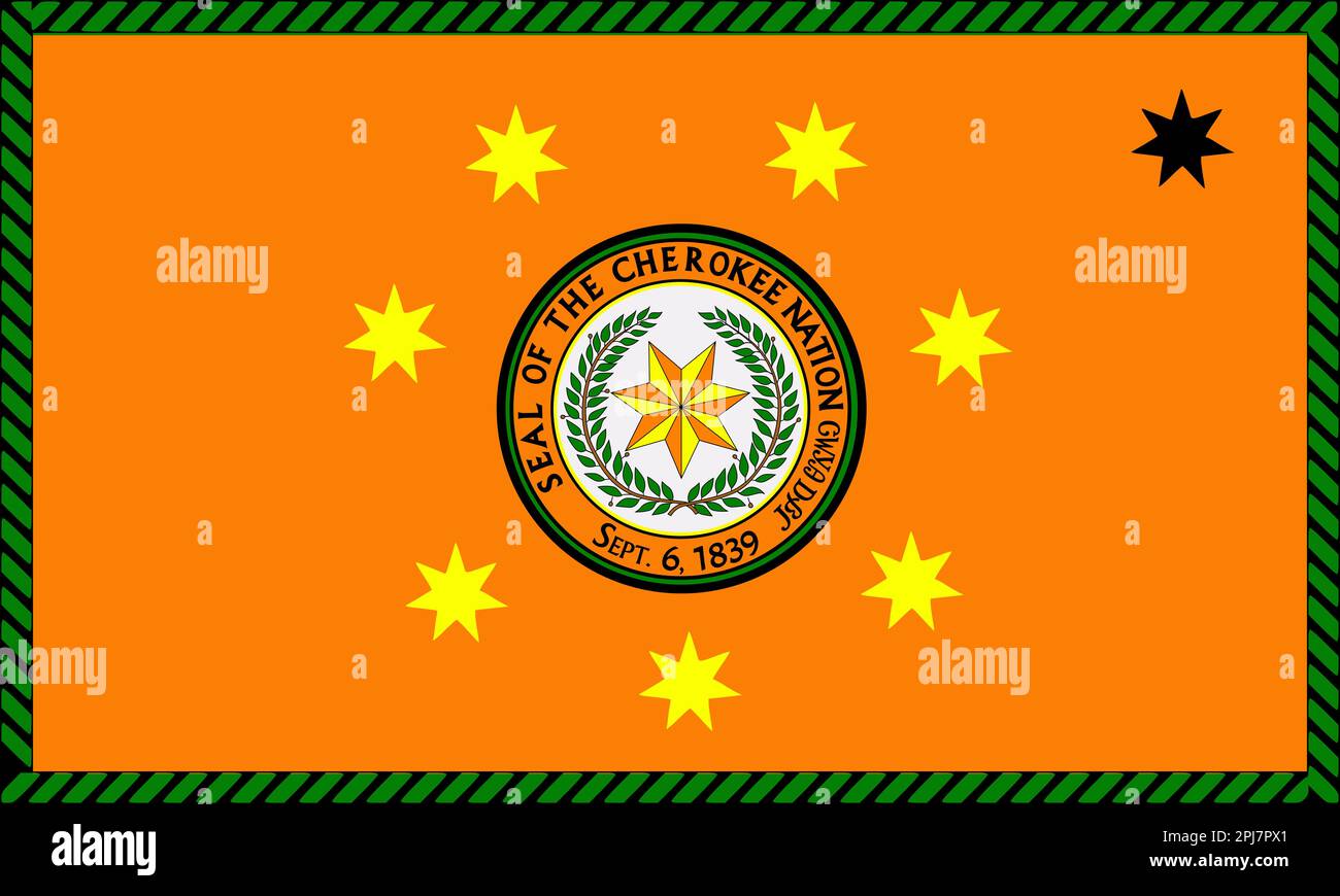 flag of Native American peoples Cherokee people. flag representing ...