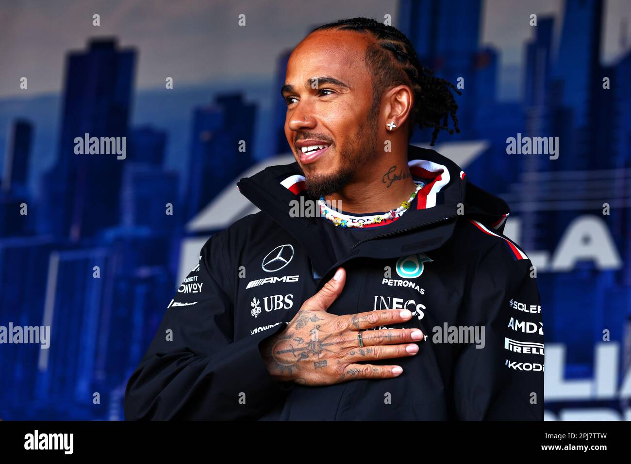Melbourne, Australia. 01st Apr, 2023. Lewis Hamilton (GBR) Mercedes AMG ...