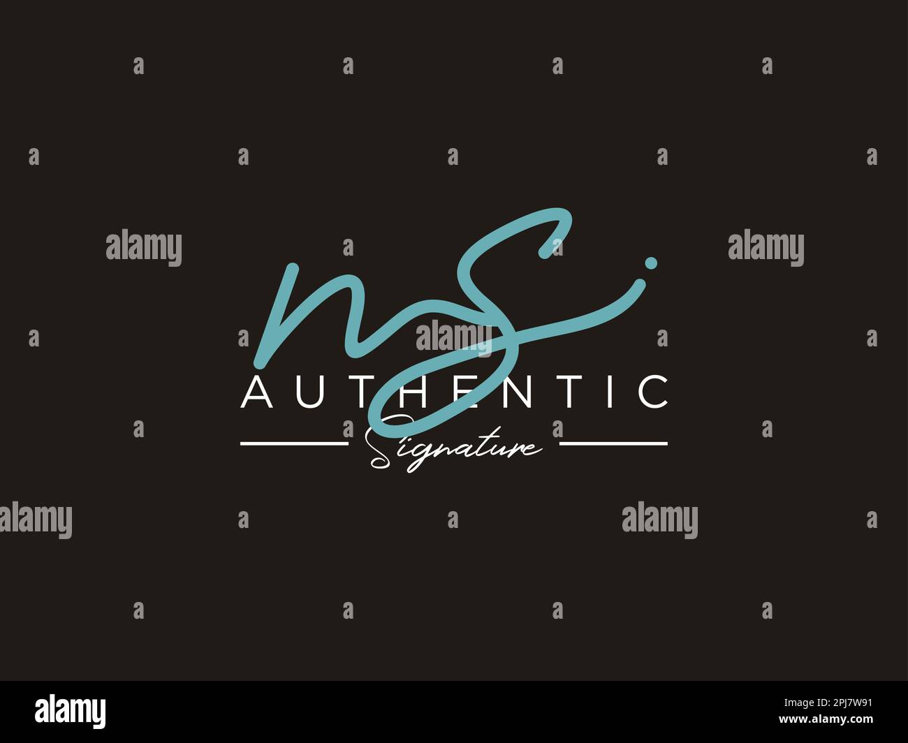 MS Signature Logo Template Vector Stock Vector Image & Art - Alamy