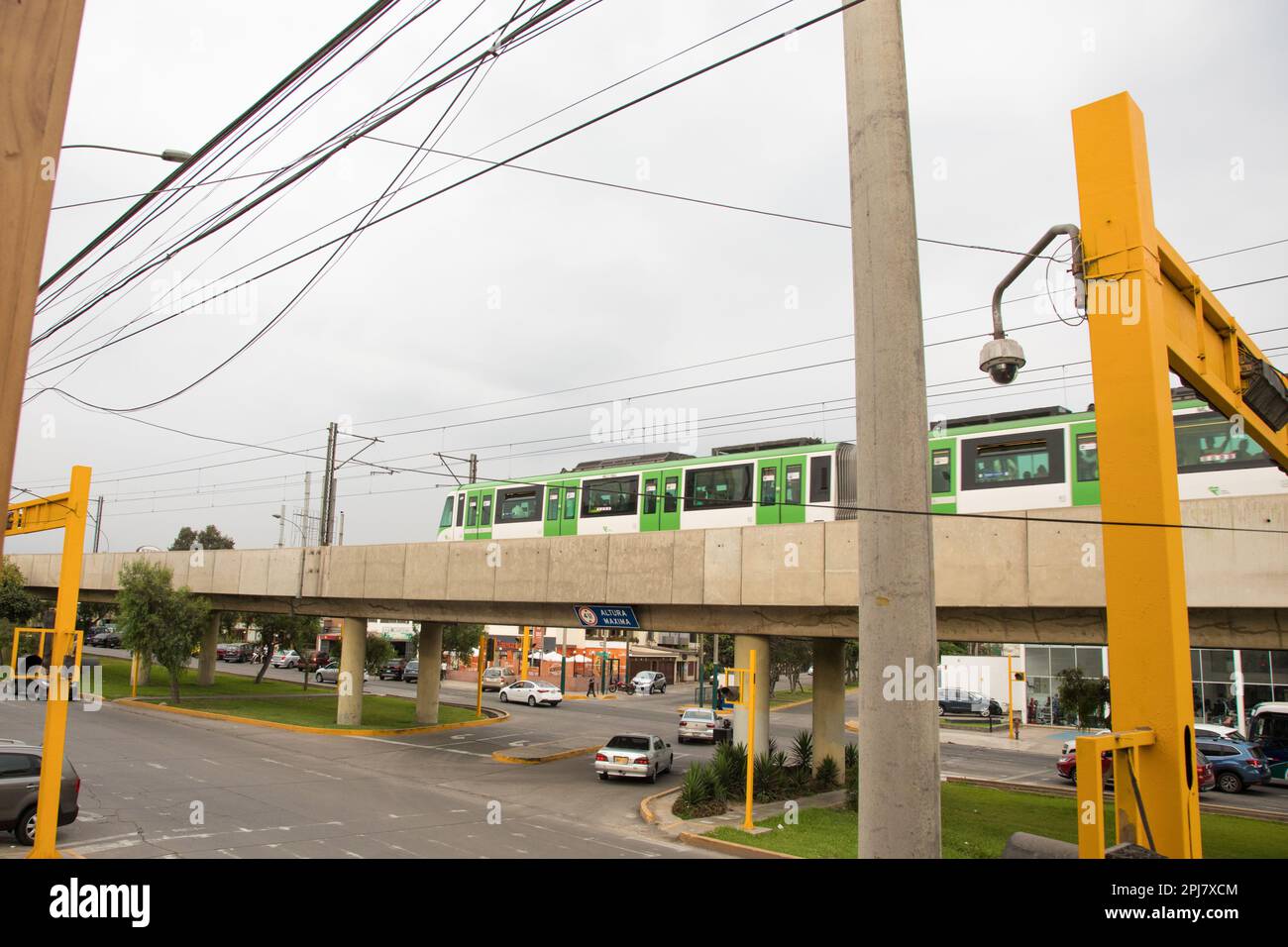 Electrical train going trough Lima Peru Stock Photo - Alamy