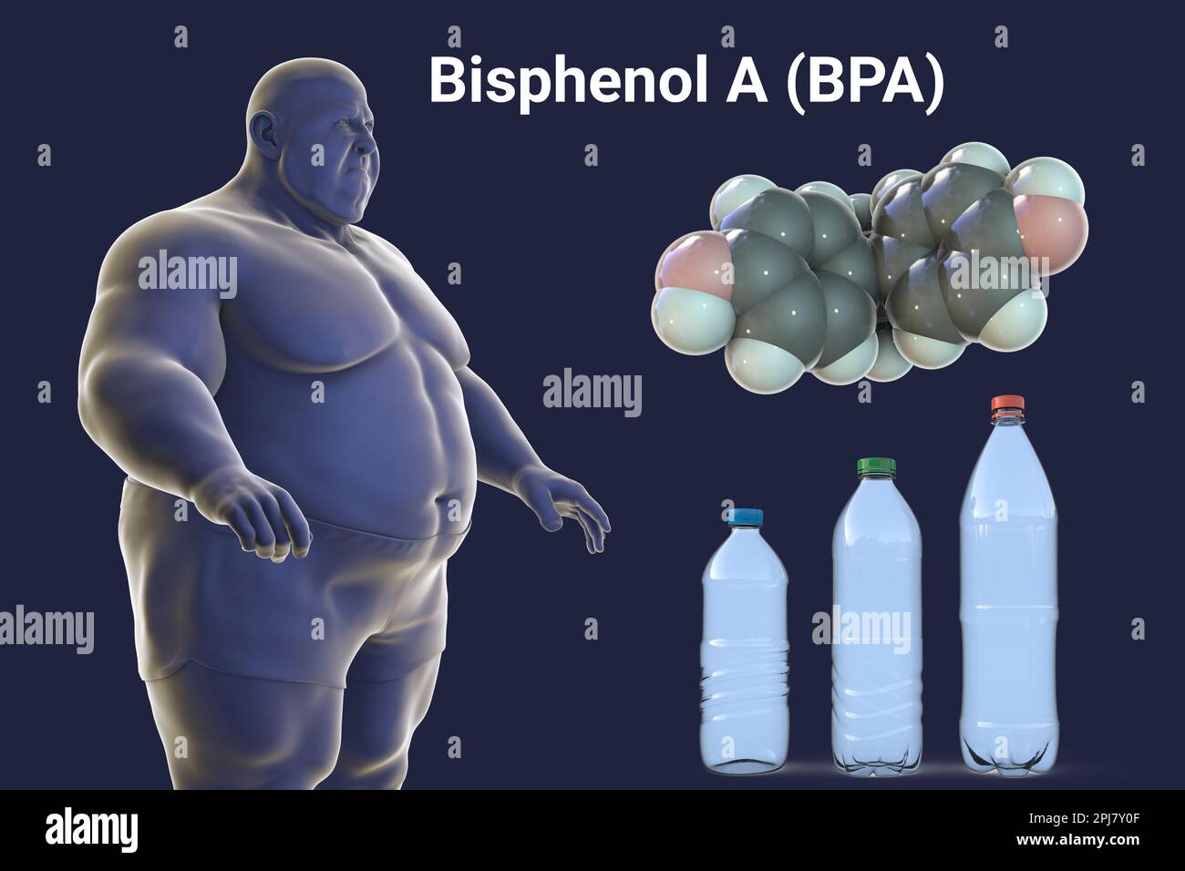 Link between plastics and obesity, conceptual illustration Stock Photo ...
