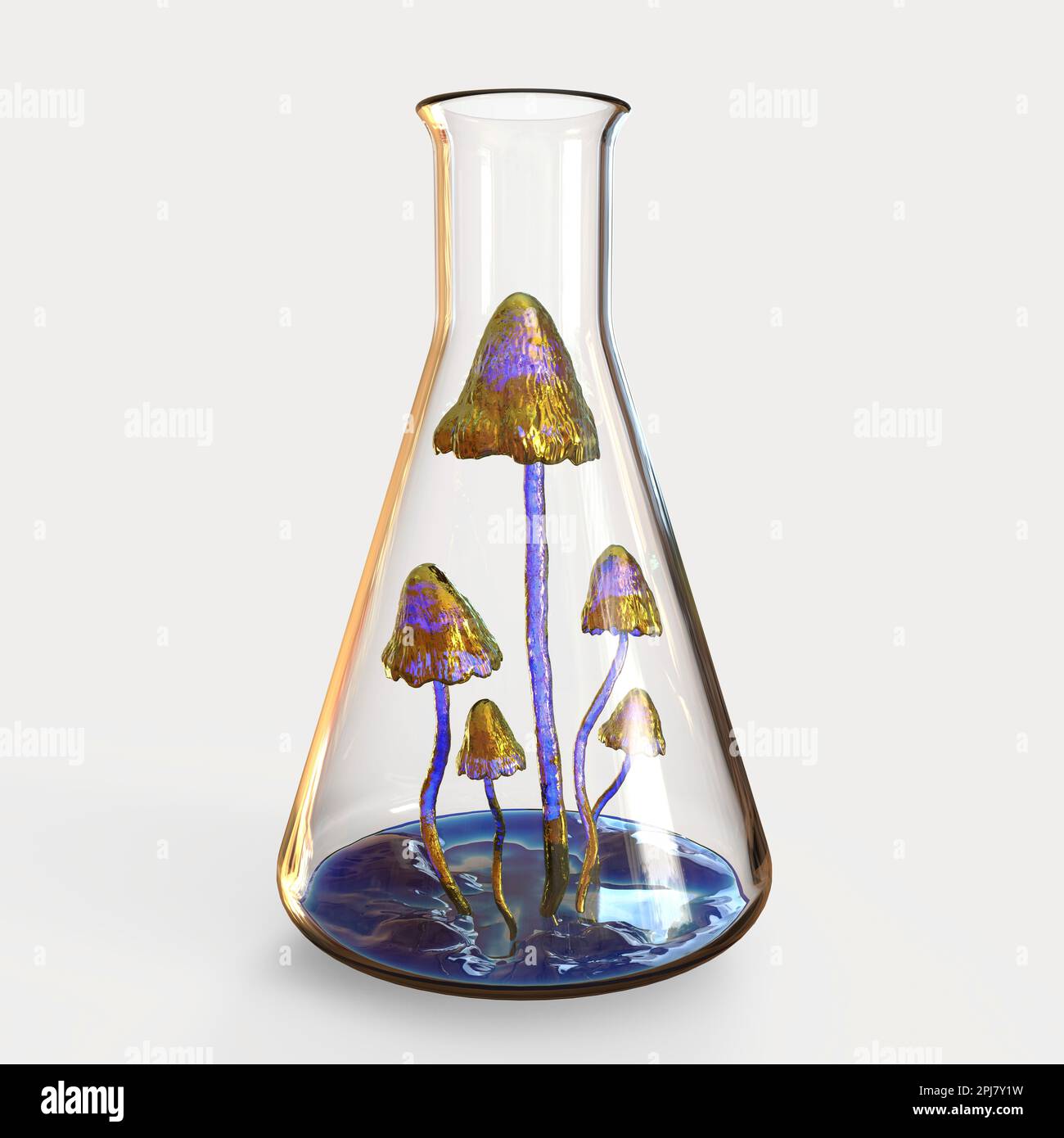 Mushrooms growing in laboratory, conceptual illustration Stock Photo ...