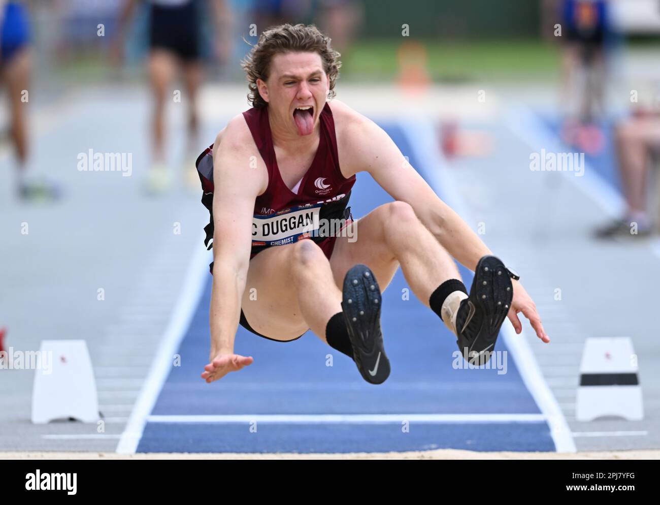 Connor Duggan in action in the Long Jump during the under 20’s mens ...