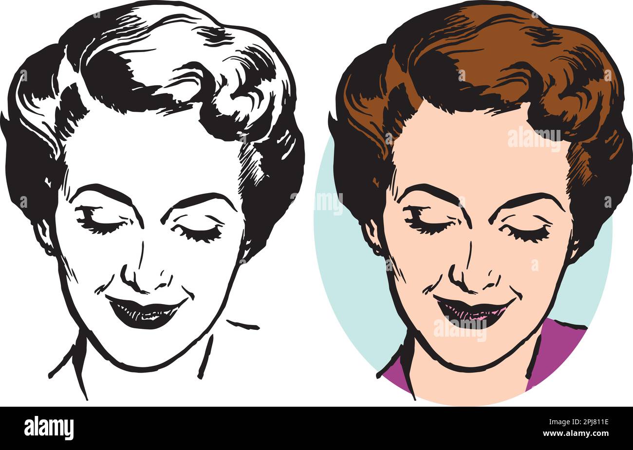 Woman Looking Down Drawing