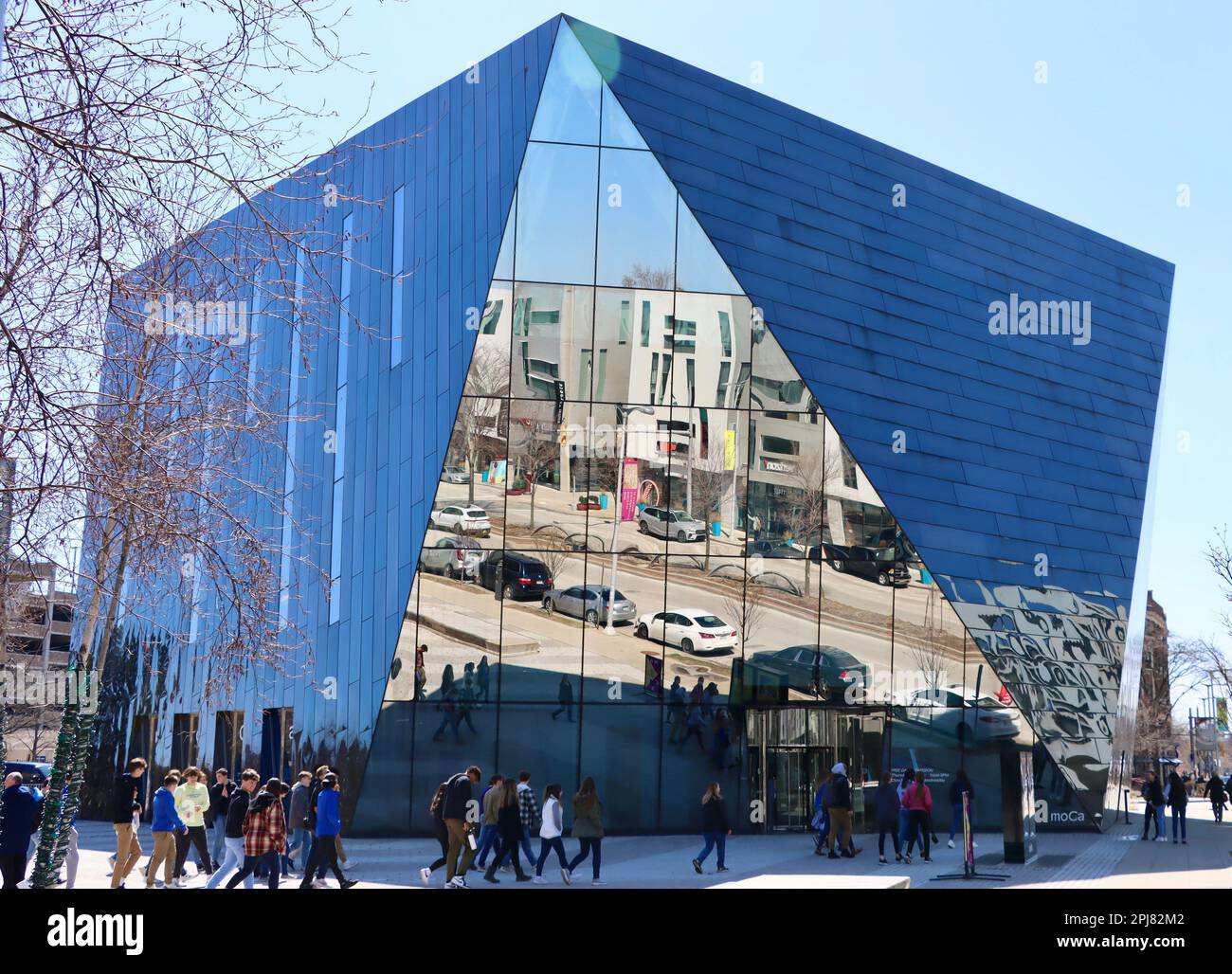 Reflections off the wall of MOCA, Museum of Contemporary Art in ...