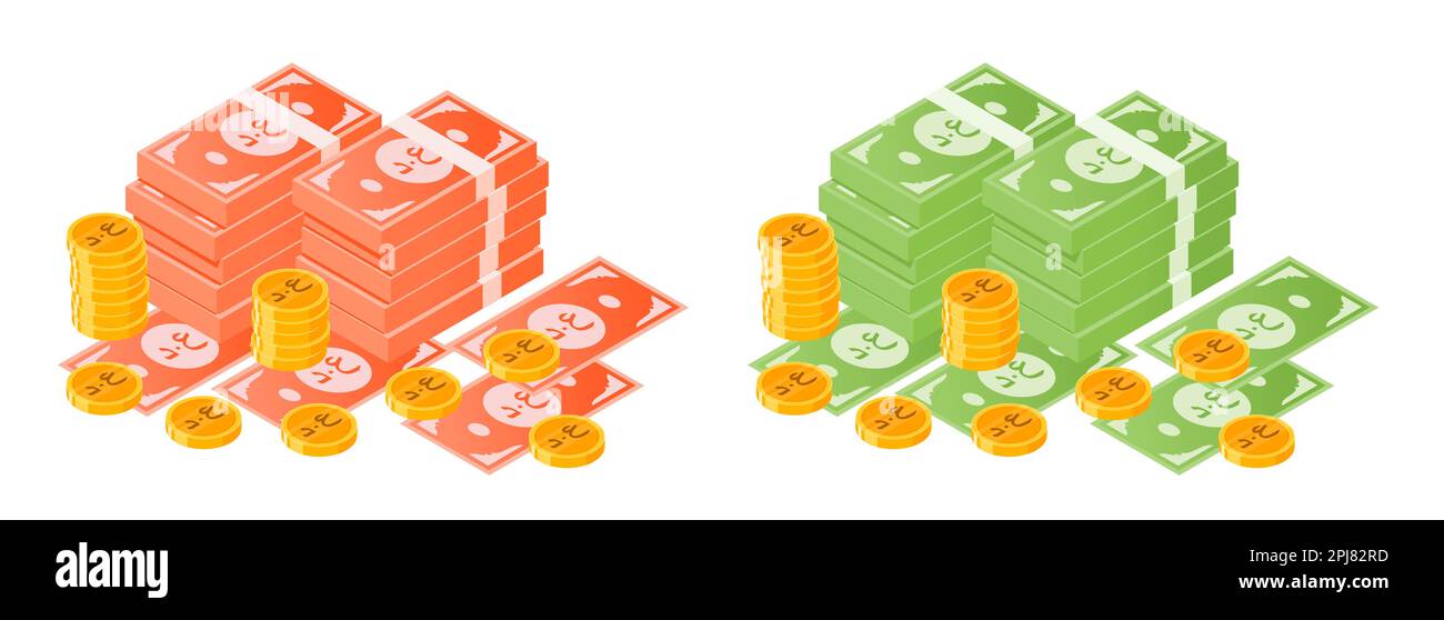 Iraqi Dinar Money Bundle and Coins Stock Vector Image & Art - Alamy