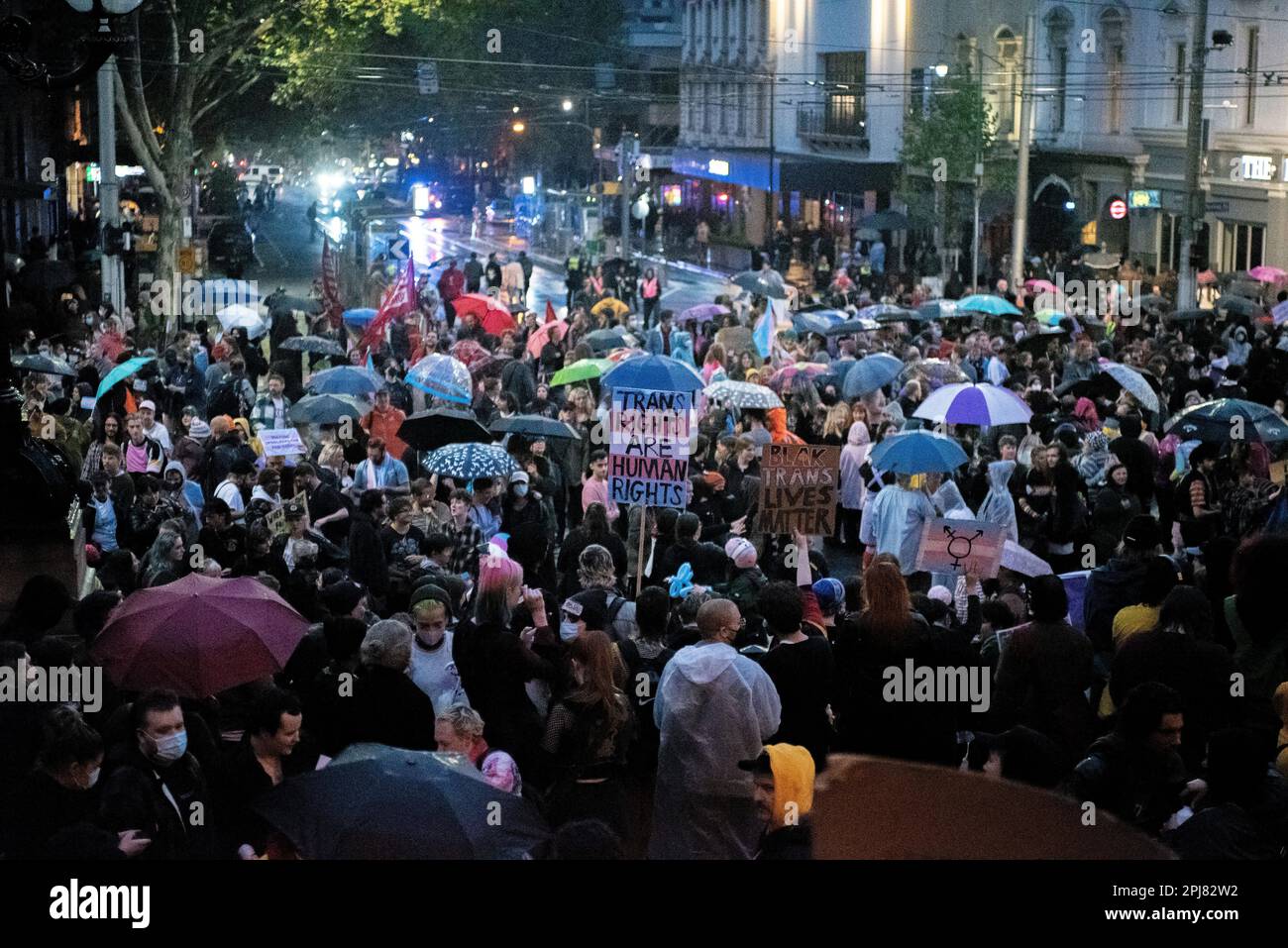 Melbourne, Australia. March 31st, 2023. Thousands of transgender rights ...