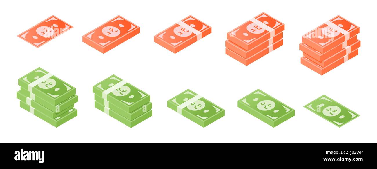 Iraqi Dinar Banknote Isometric Icon Set Stock Vector Image & Art - Alamy