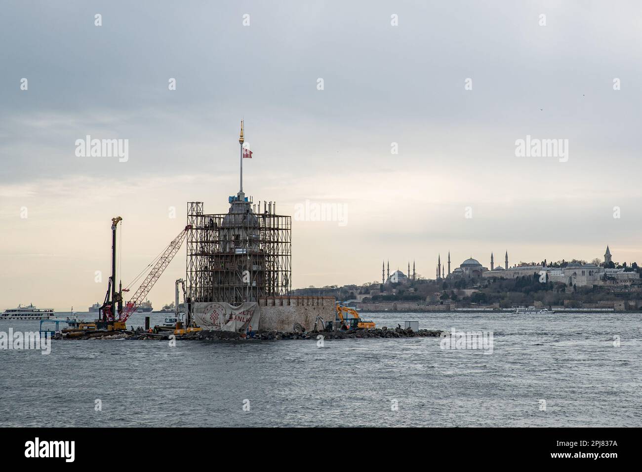 Istanbul, Turkey. 31st Mar, 2023. A view of Maiden's Tower under ...