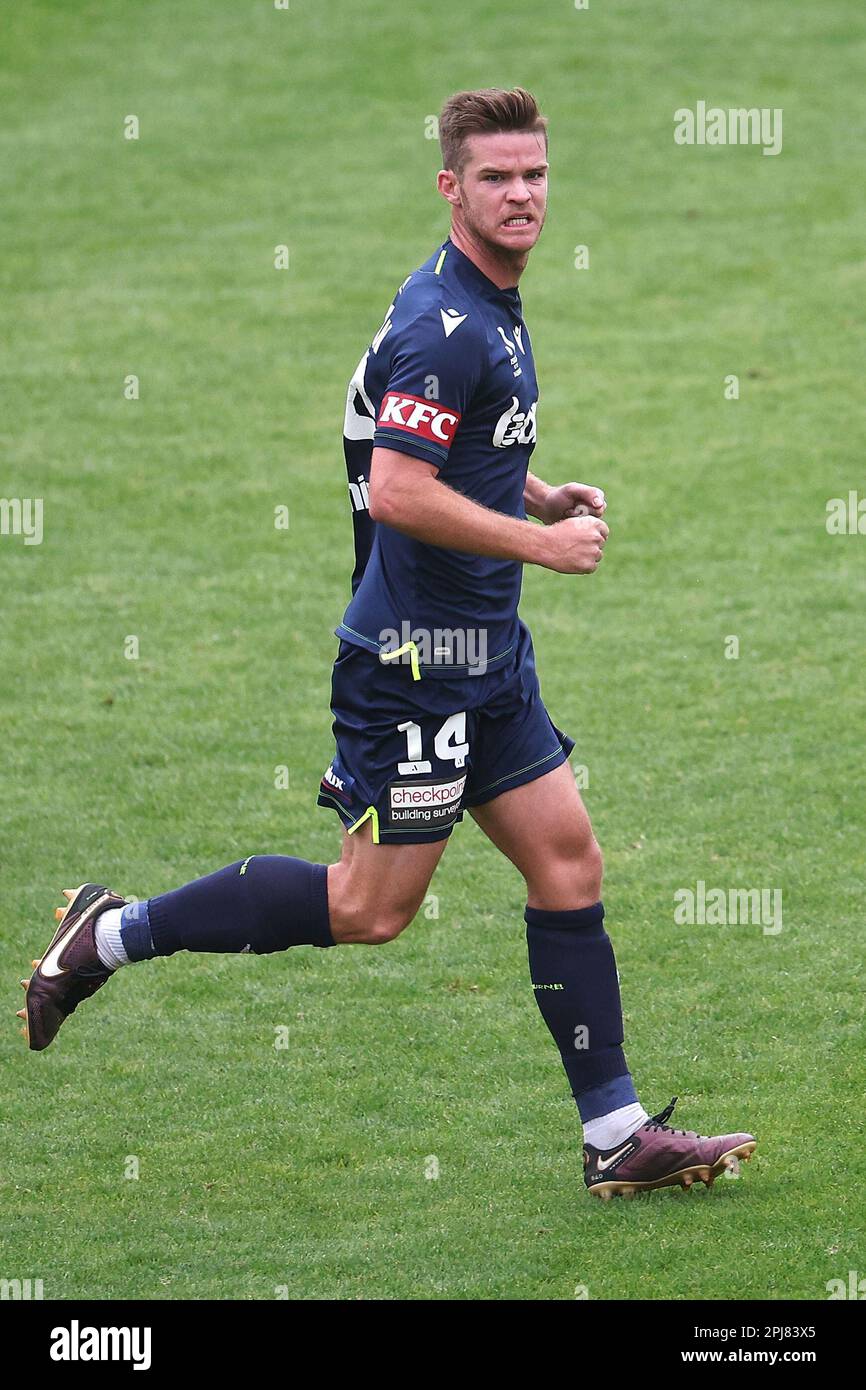 Victory's Connor Champman celebrates a goal during the A-League Men's ...