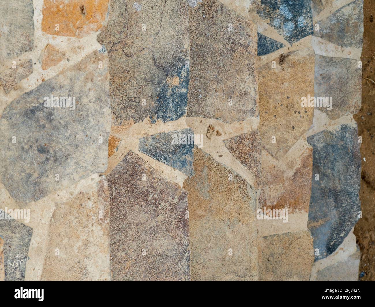 Stone steps outside in backyard, landscaping, vertical from above Stock ...