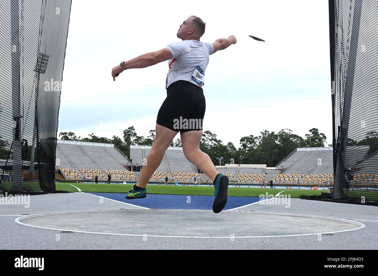 Matthew Denny in action during the mens Discus Throw at the 2023 ...