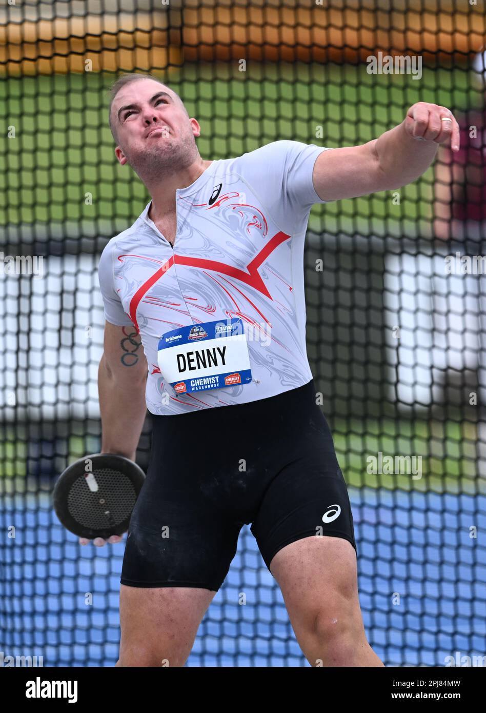 Matthew Denny in action during the mens Discus Throw at the 2023 ...