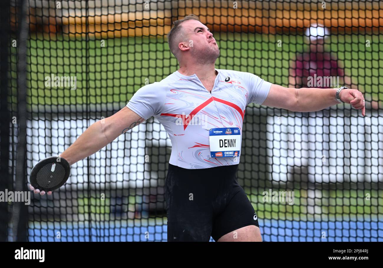 Matthew Denny in action during the mens Discus Throw at the 2023 ...