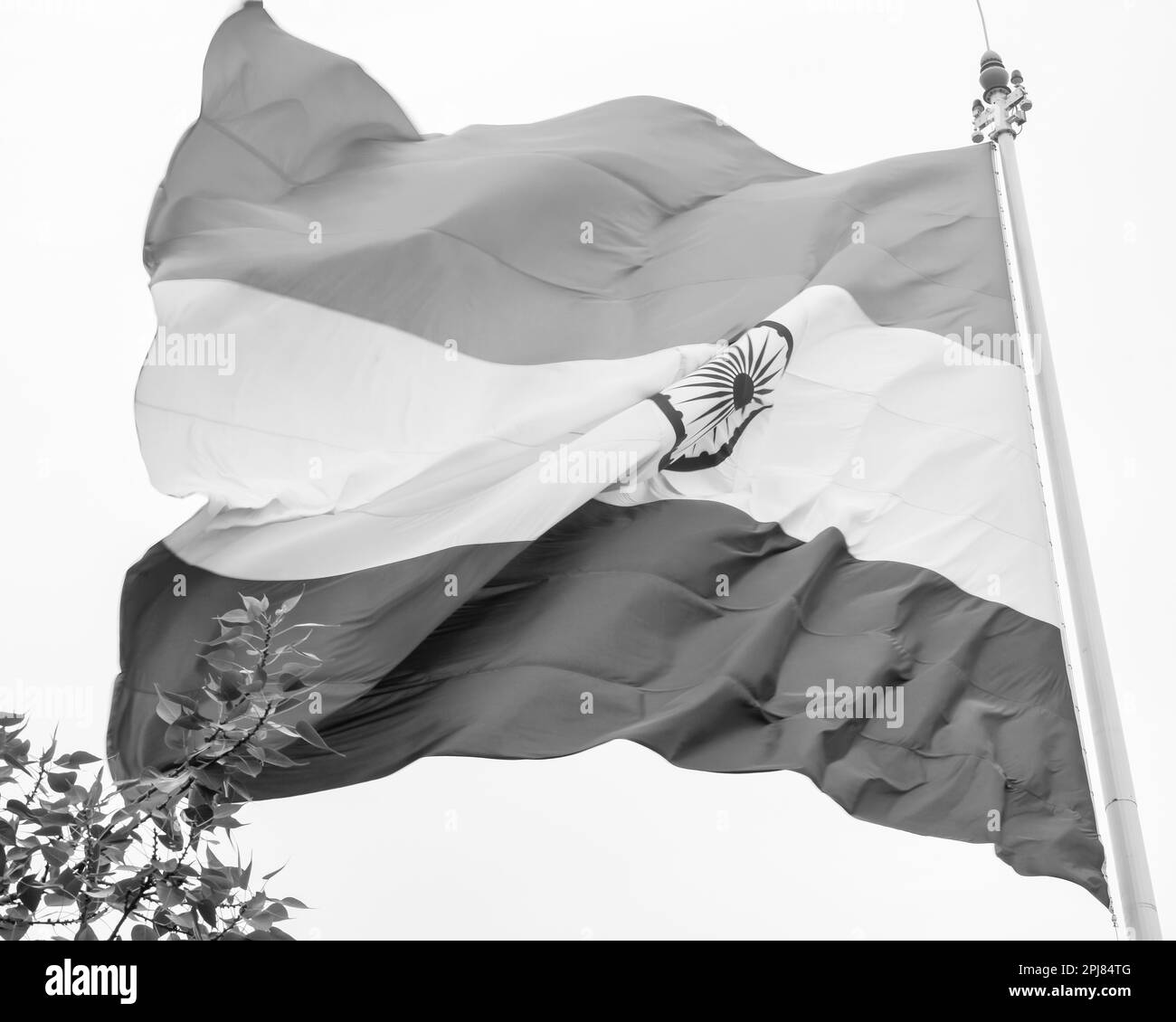 India flag flying high at Connaught Place with pride in blue sky, India ...