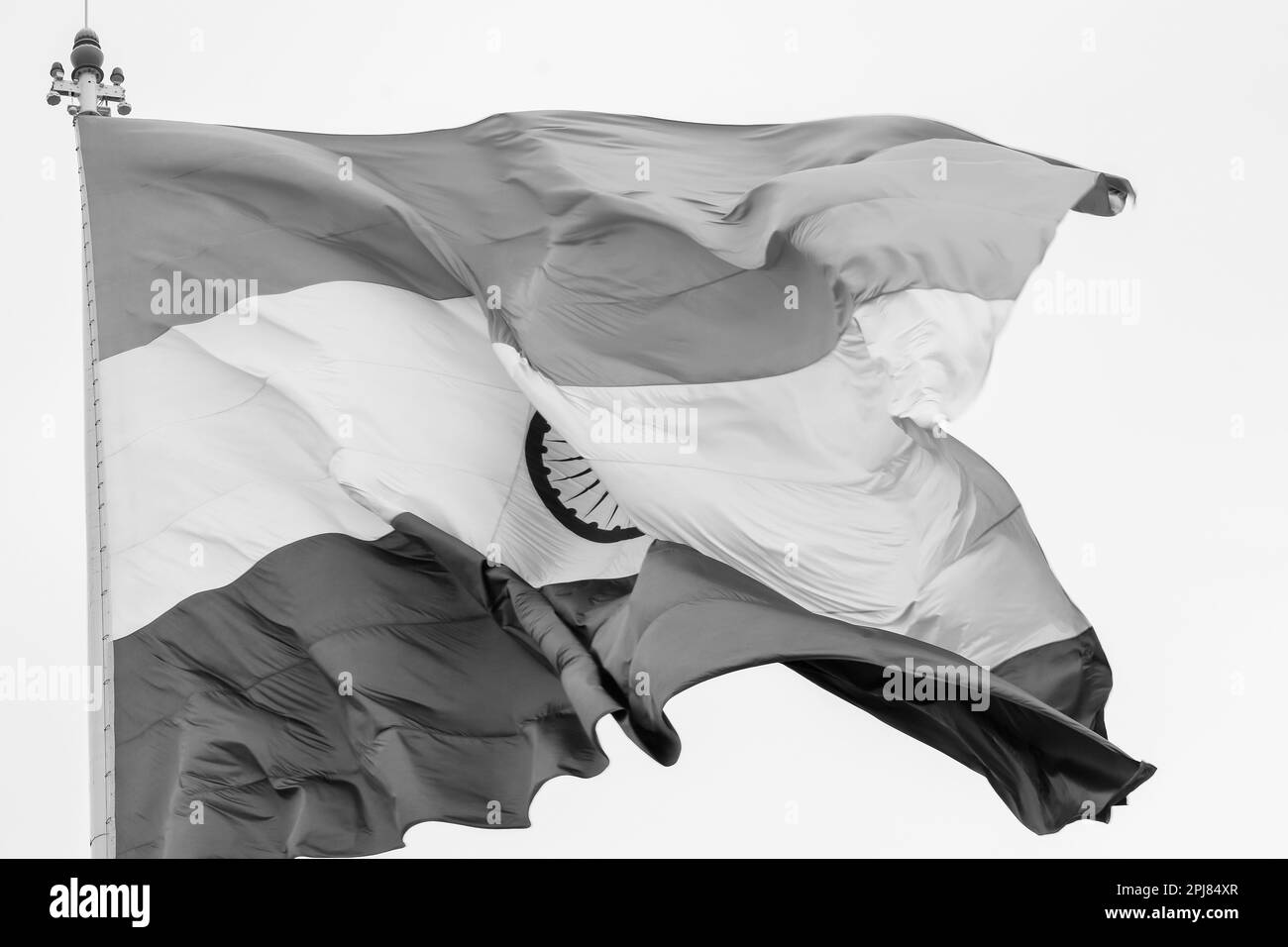 India flag flying high at Connaught Place with pride in blue sky, India ...