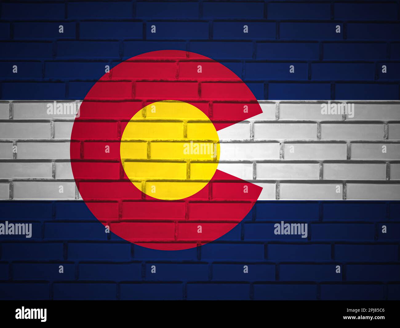 Brick wall Colorado state flag background. 3d illustration Stock Photo ...
